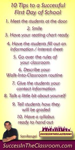 10 Tips to a Successful First Day of School – Success in the Classroom