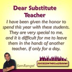 Letter to a Substitute – Take Care of My Kids – Success in the Classroom